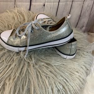 Converse | Shoes | Converse All Stars Silver Glitter 3 | Poshmark